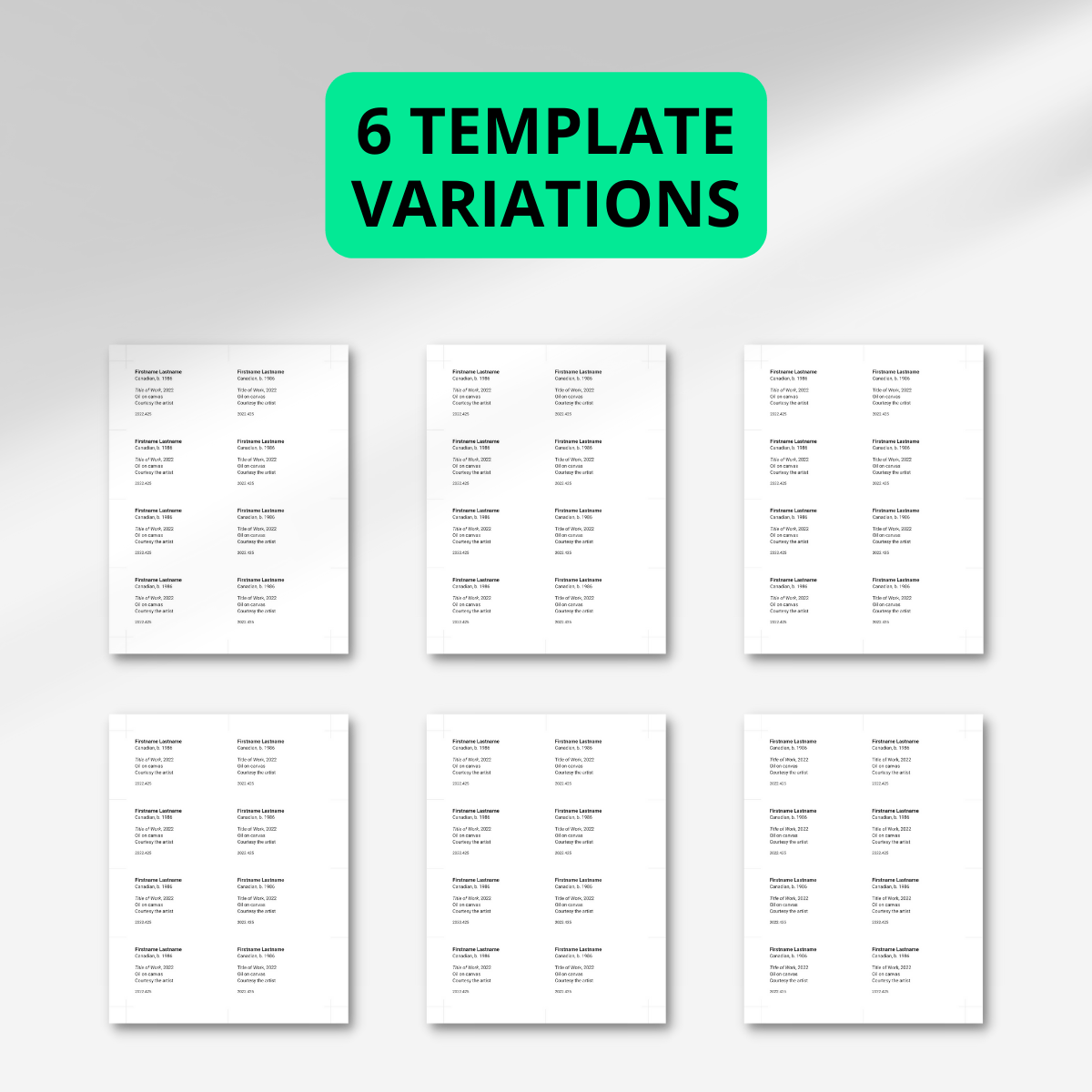 Art Label Template Content Calendar Template